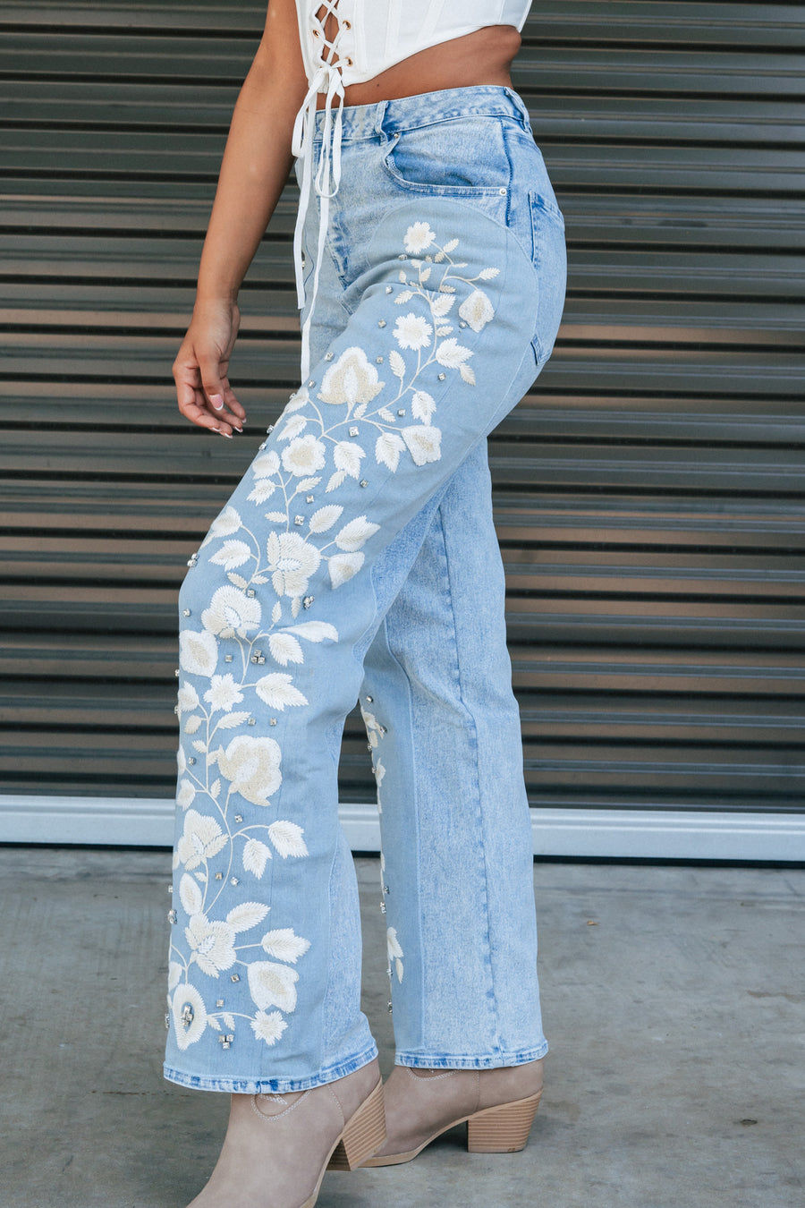 Set In Stone Embroidered Denim Jeans – Southern Alternative