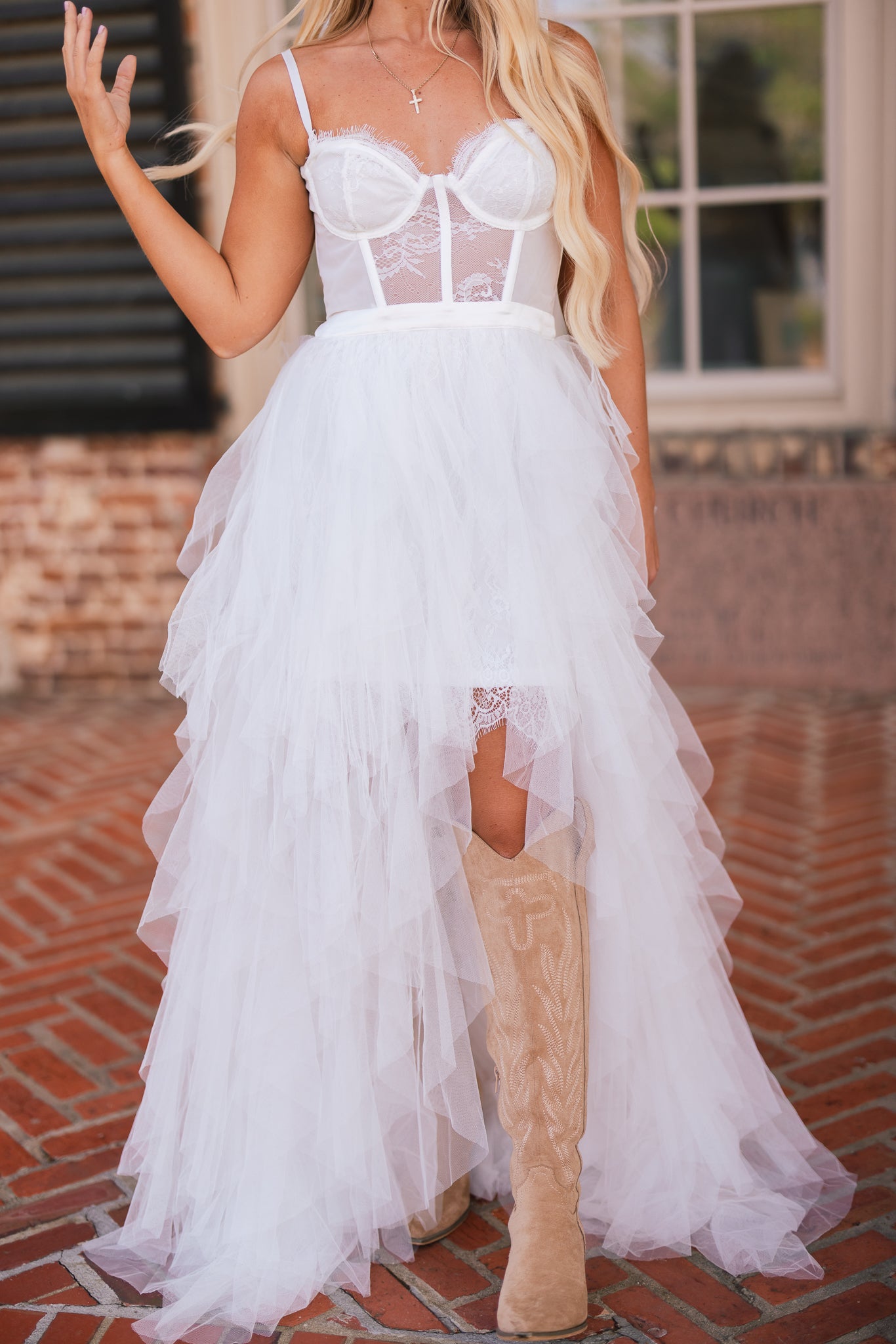 Heavenly Mesh Maxi Gown (White) – Southern Alternative