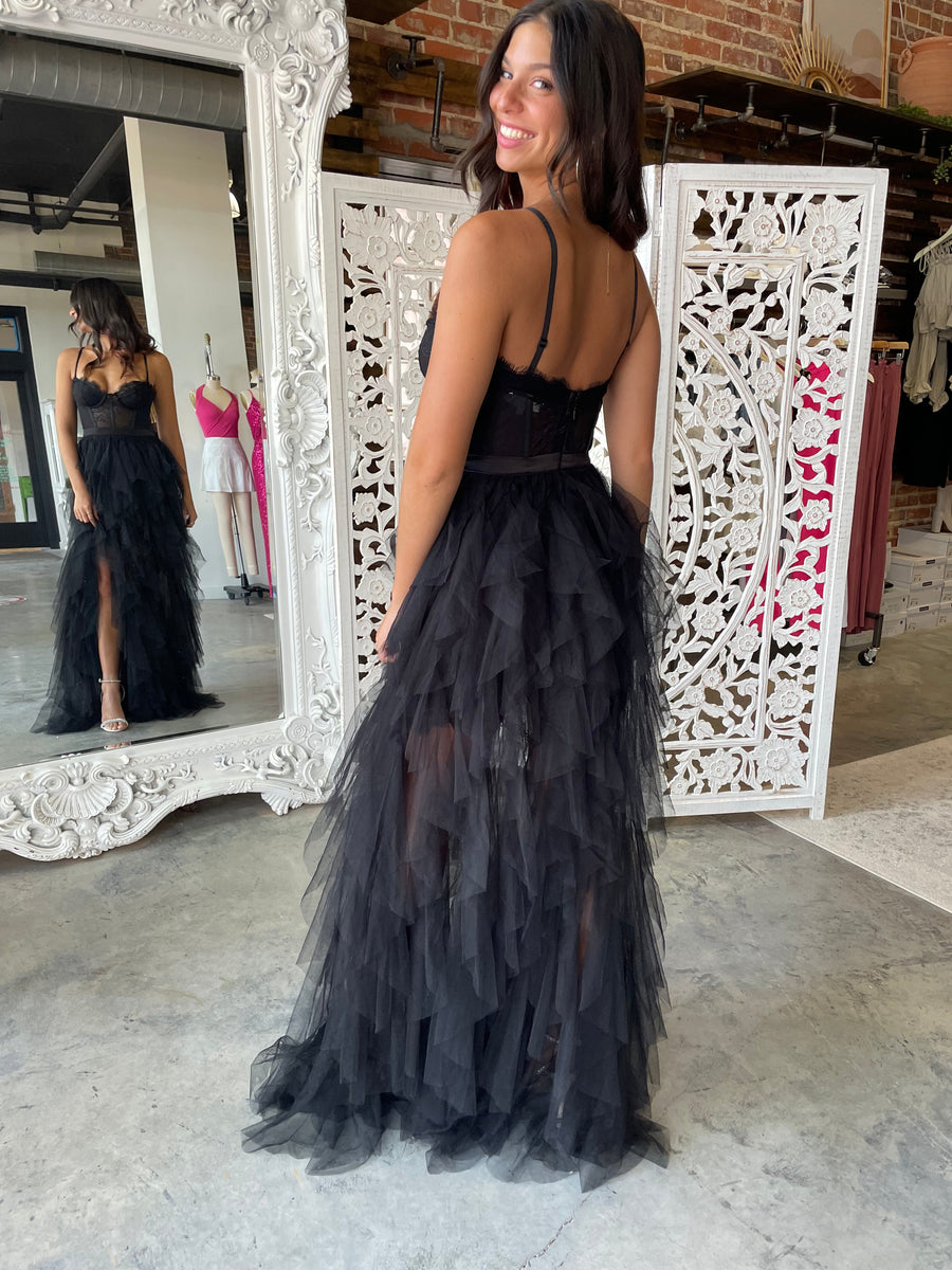 Heavenly Mesh Maxi Gown (Black) [PRE-ORDER] – Southern Alternative