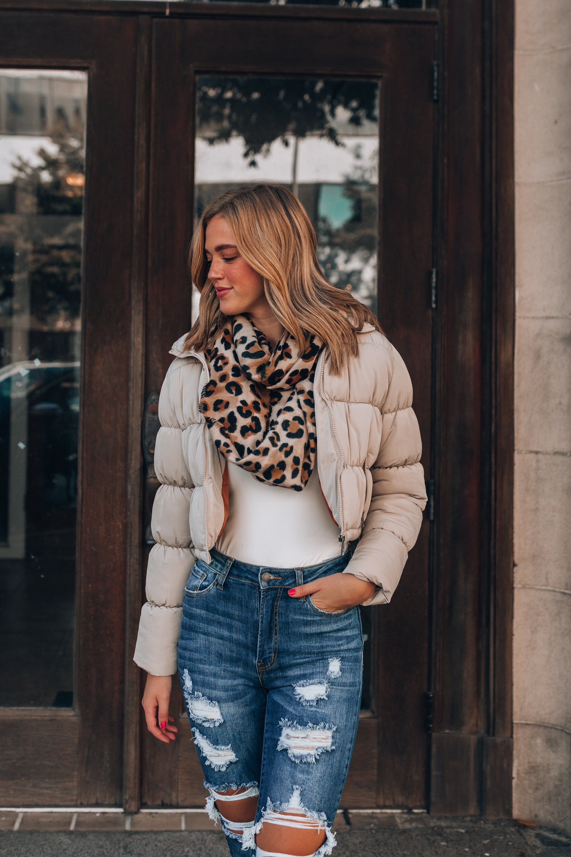 November Rain Cropped Puffer Jacket (Cream) FINAL SALE – Southern ...