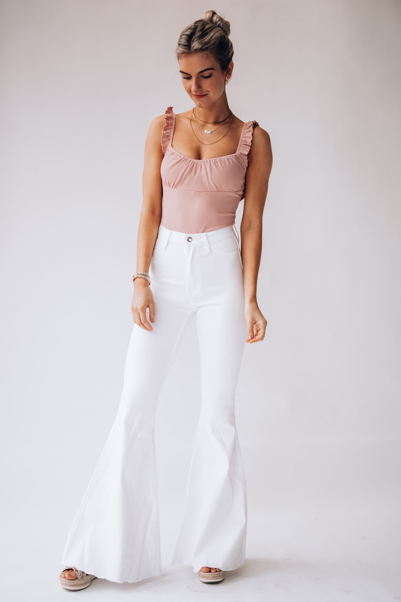 Set In Stone Bell Bottoms (White) FINAL SALE – Southern Alternative